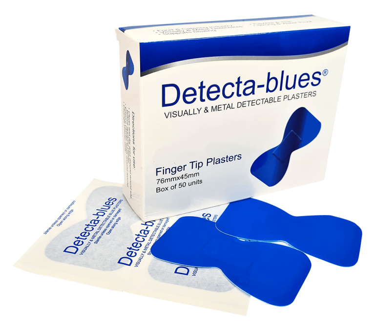 Blue Metal Detectable Finger Tip Plasters Pkt 50 - Safety1st