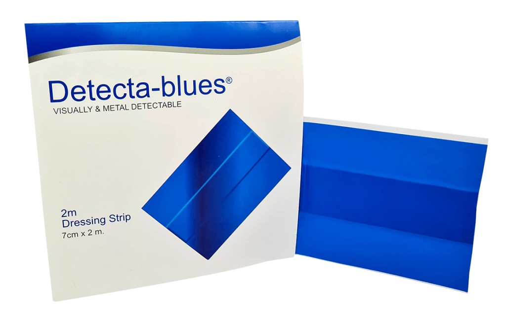 Blue Dressing Strip Metal Detectable 2mtr - Safety1st