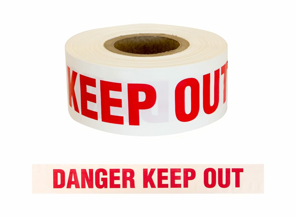 Tape Danger Keep Out,Barrier Tape - Black on Red 75mmx250M - Safety1st