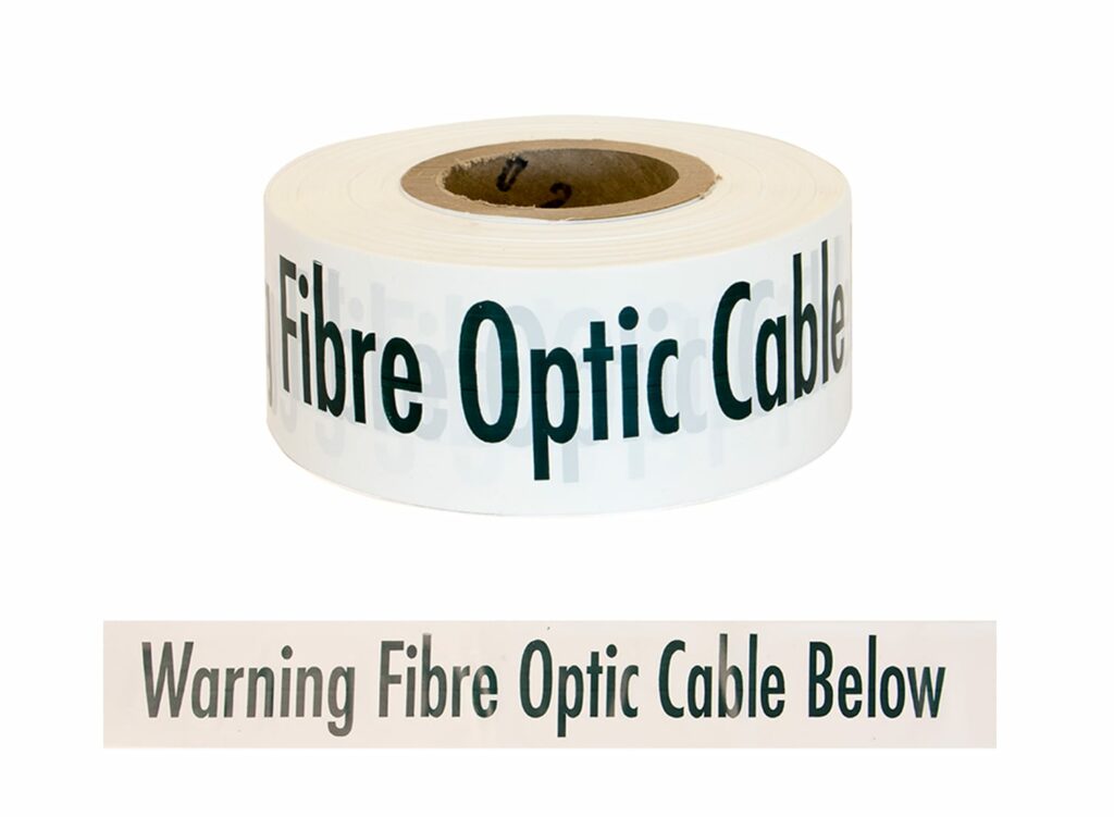 Warning Fibre Optic Cable Below - Trench Tape 75mmx250m - Safety1st