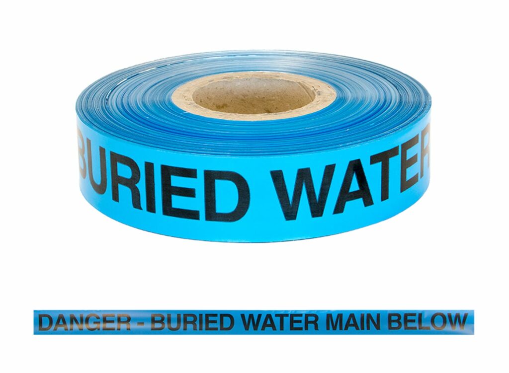 Water Main Below Tape - Detectable Foil Trench Tape 50mmx304m - Safety1st